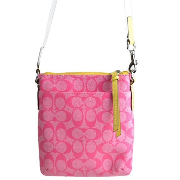 Coach | Bags | Coach Signature Stripe Pvc Swingpack Crossbody Bag ...